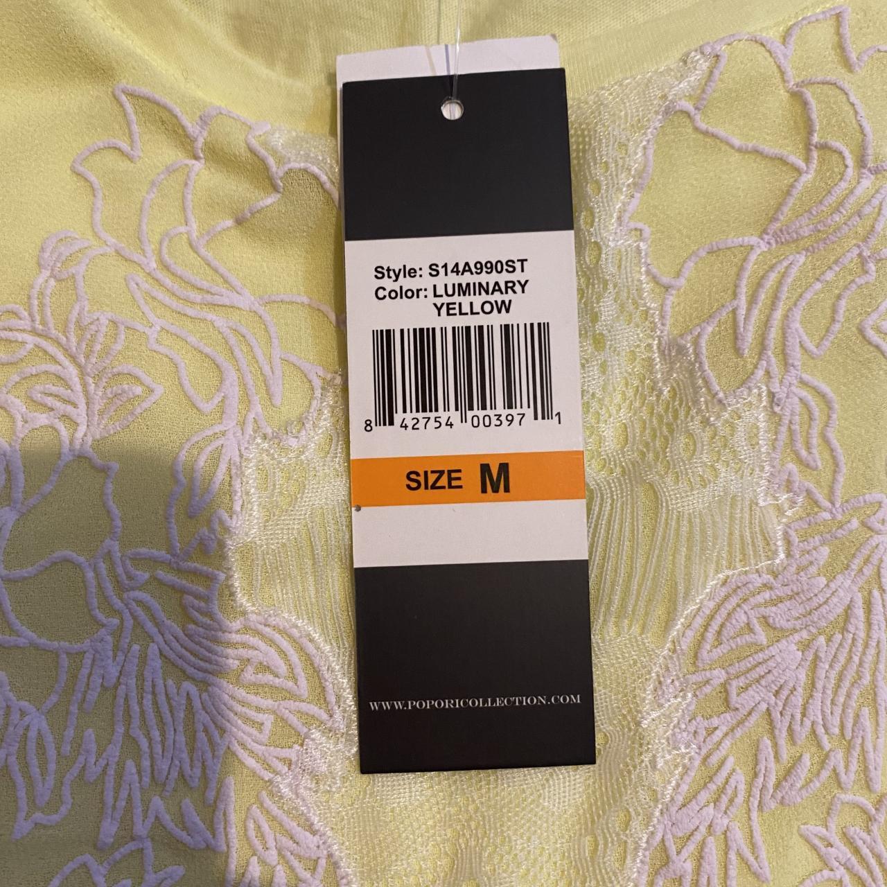 PO PORI -- Yellow Cotton T-Shirt with Embroidered... | Depop