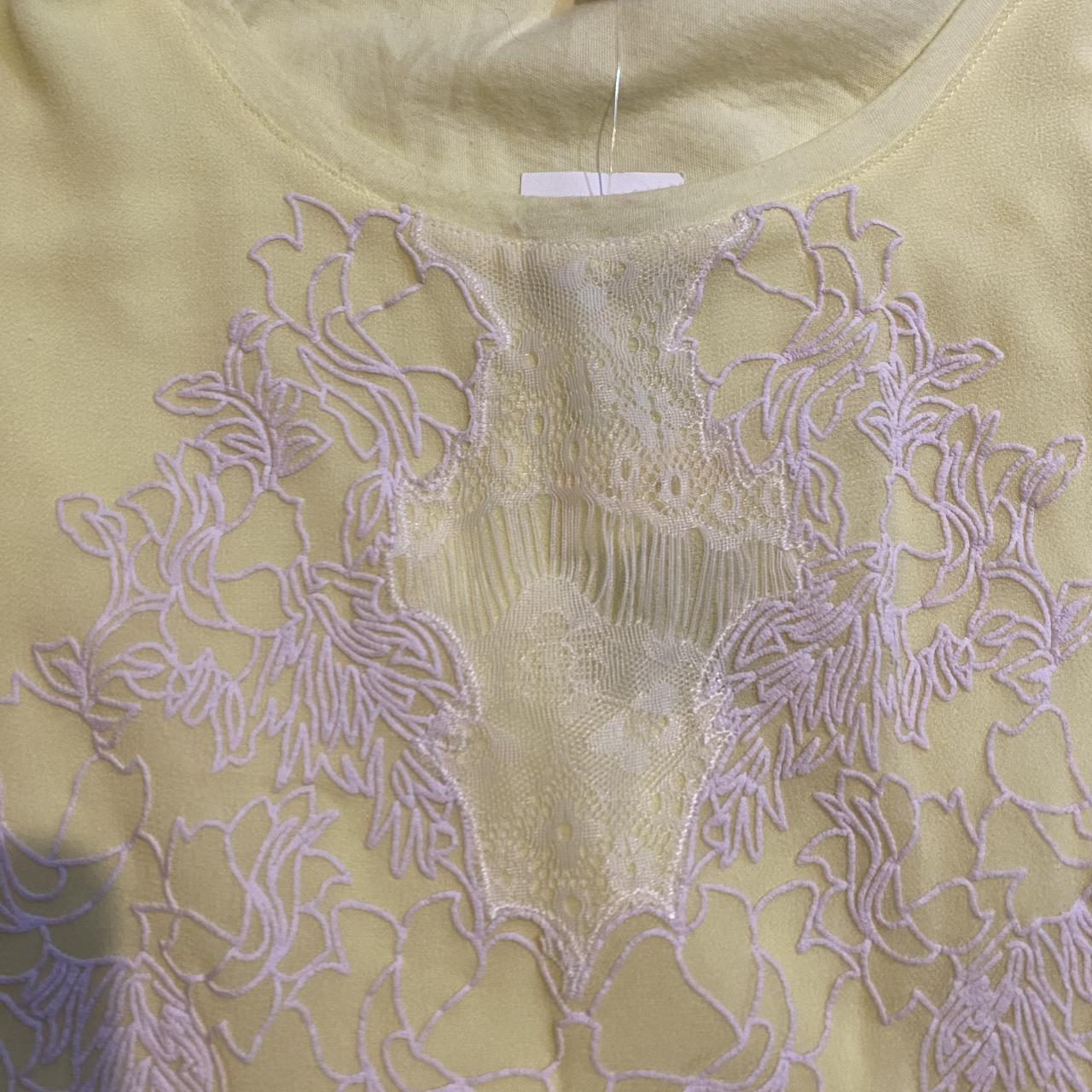 PO PORI -- Yellow Cotton T-Shirt with Embroidered... | Depop