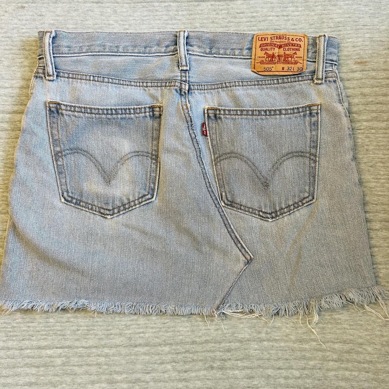 Levis Vintage Denim Skirt Light Blue Size 30 Depop