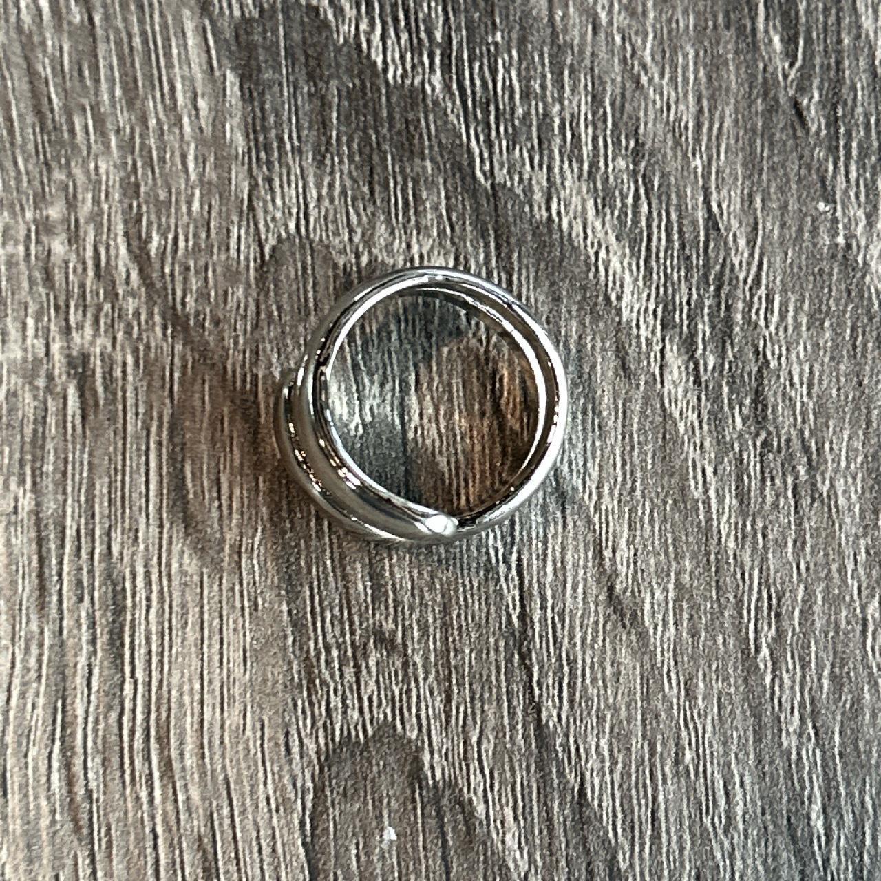 Open Silver Alloy Melting Ring Men's Size 10 Unisex... - Depop