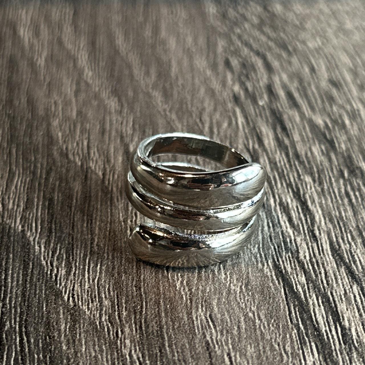 Open Silver Alloy Melting Ring Men's Size 10 Unisex... - Depop