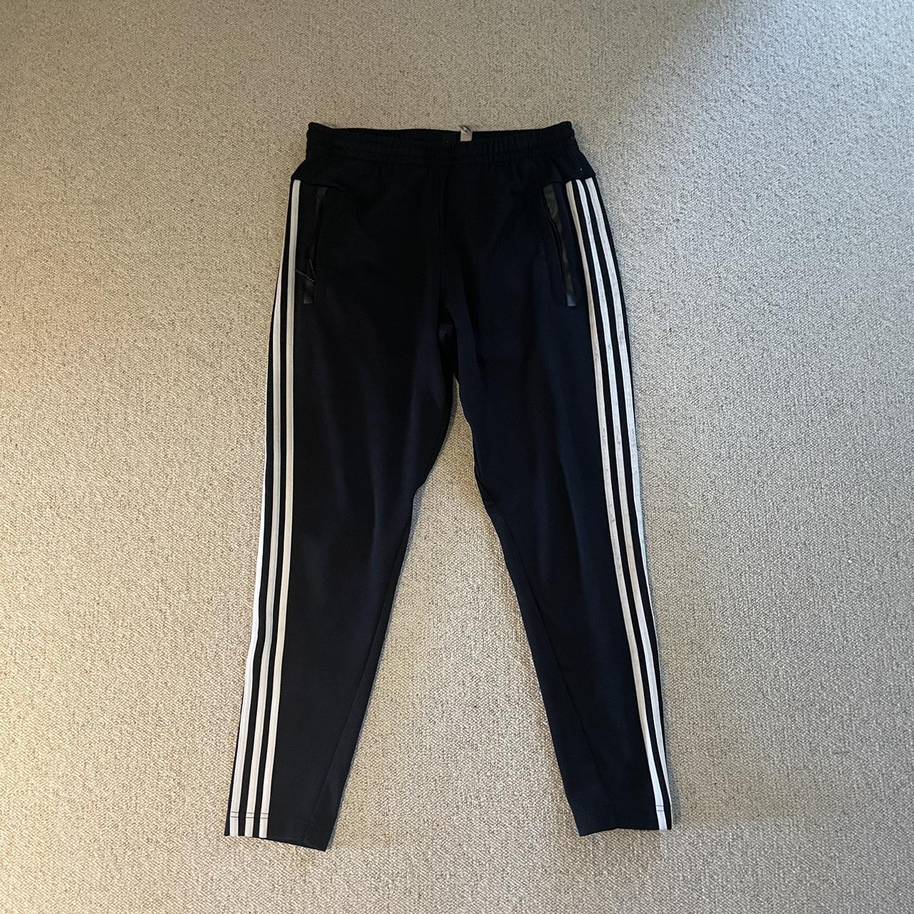 L slim fit retro black adidas trackies. - Depop