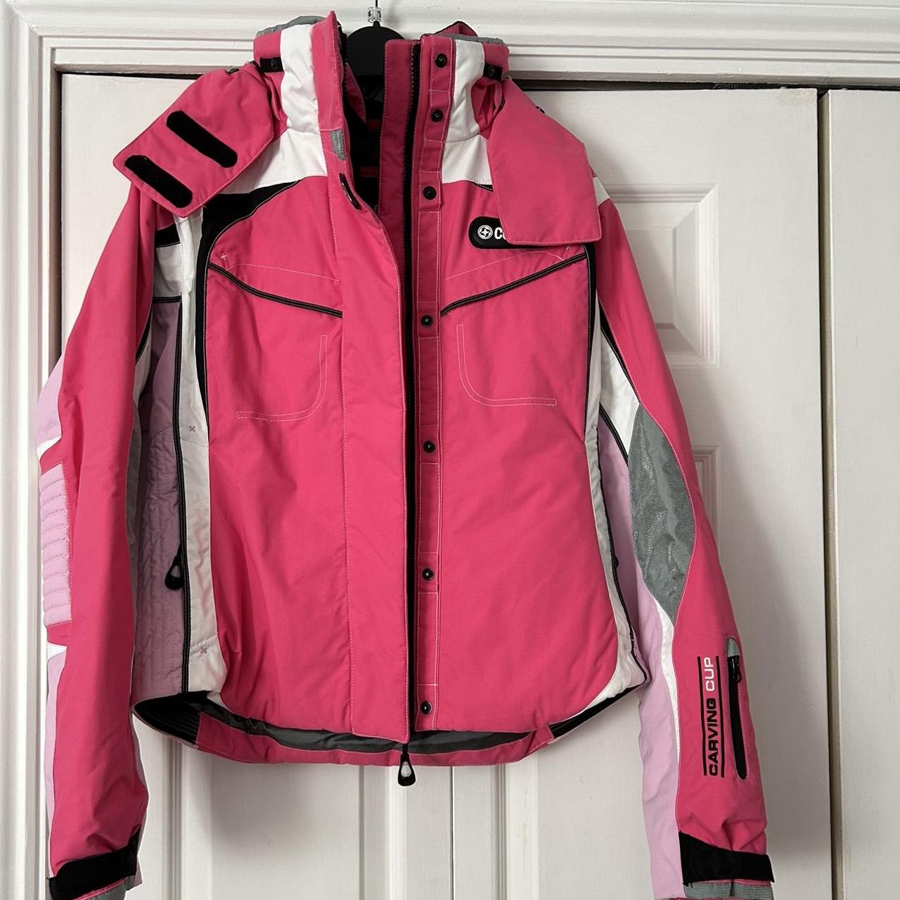 Women’s Colmar pink ski jacket in perfect condition,... - Depop