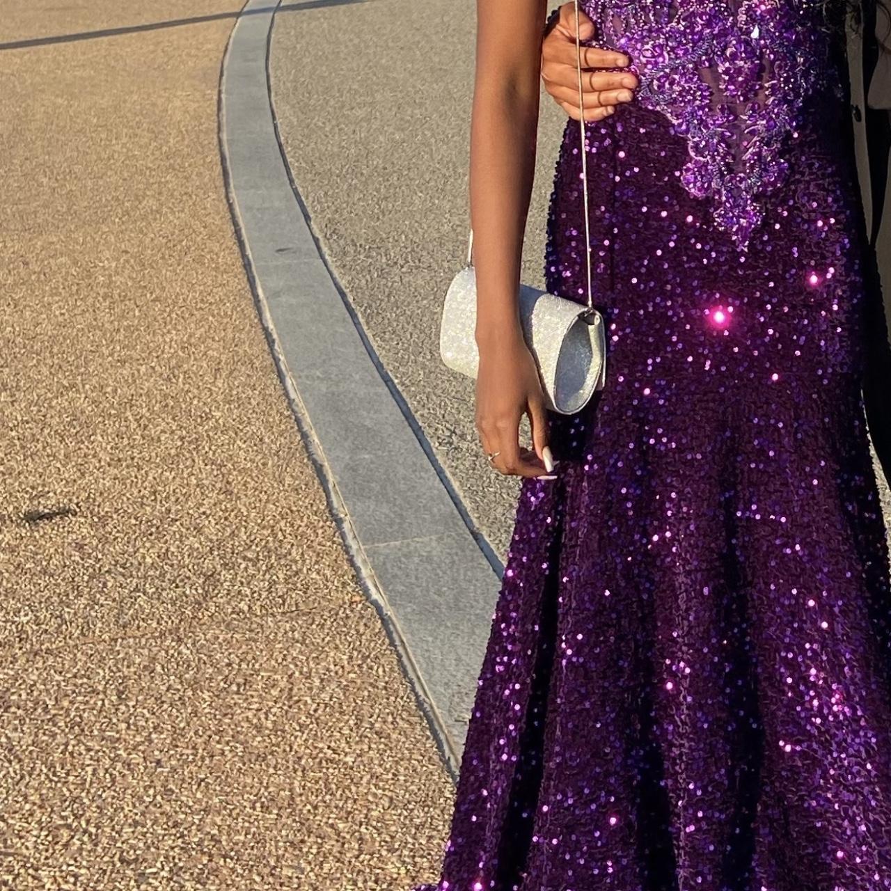 Purple dress from Prom lily size 6/8 altered around... - Depop