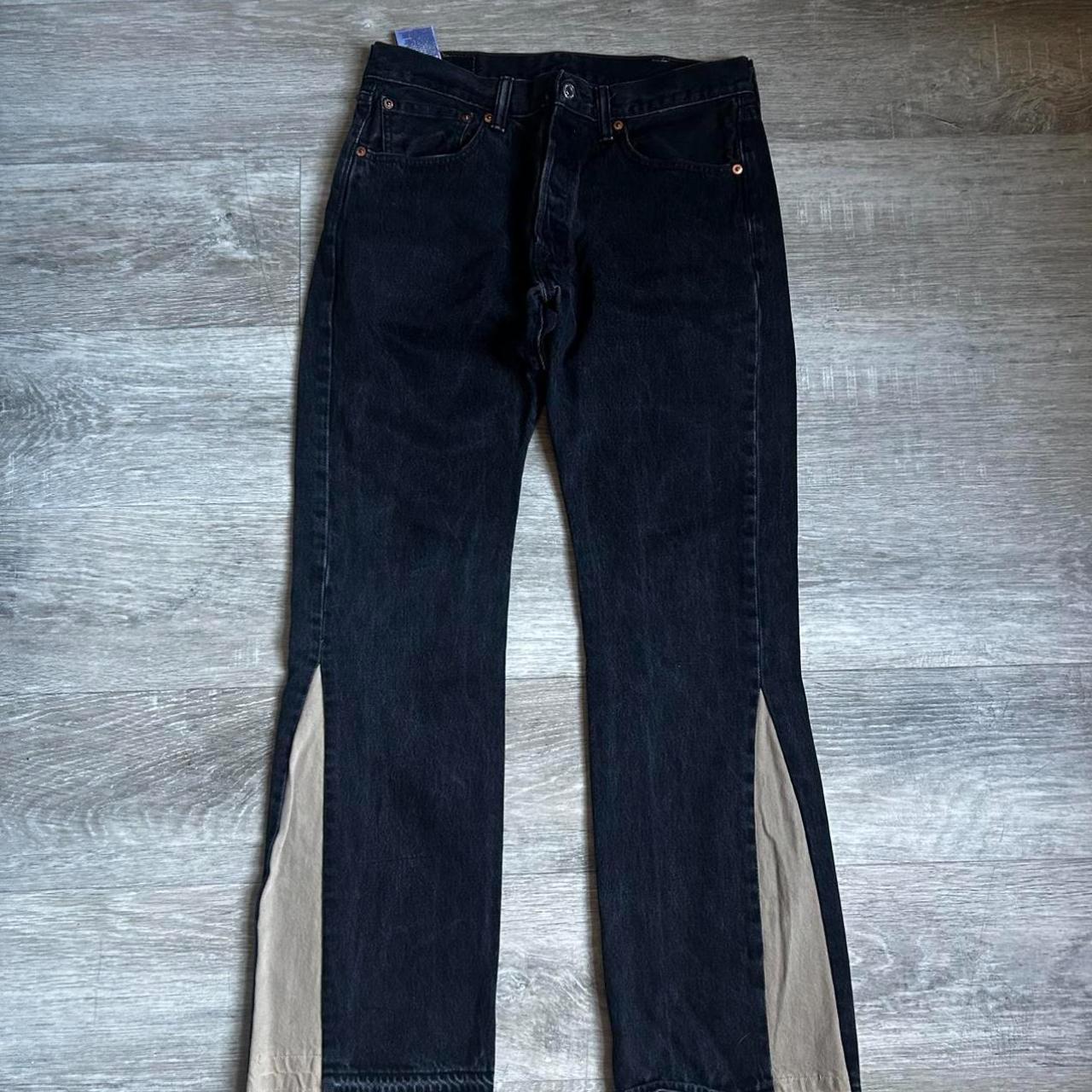 Custom vintage Levi's 501 jeans in black with custom... | Depop