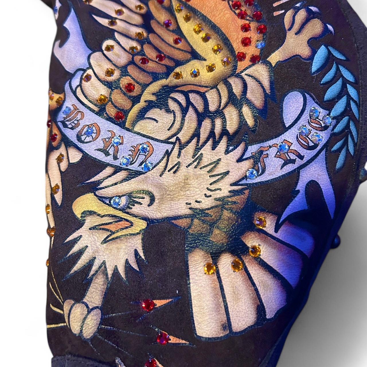 Ed hardy born free fur boots Rhinestone studs and... - Depop