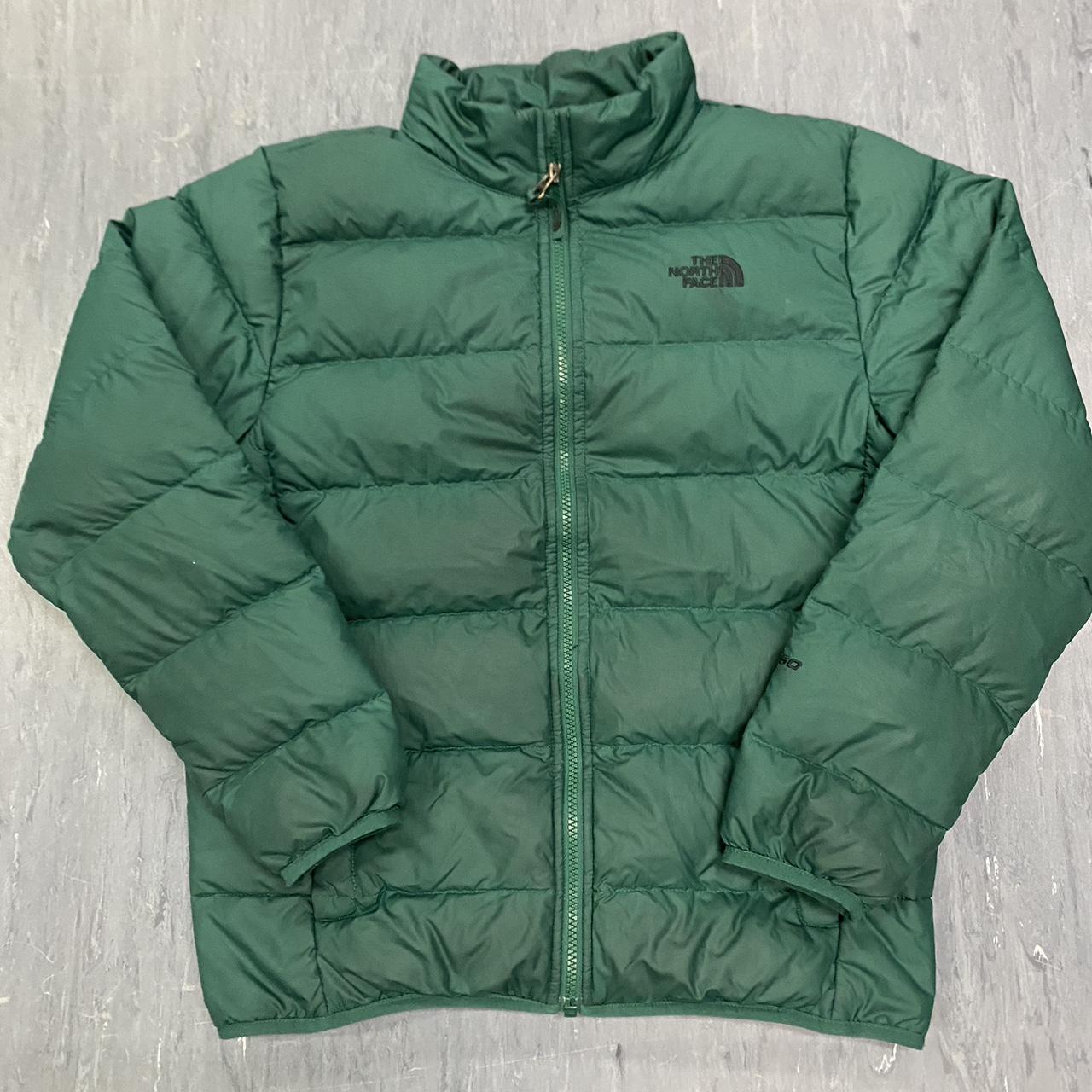 Green North Face puffer jacket Size BOYS Large,... - Depop