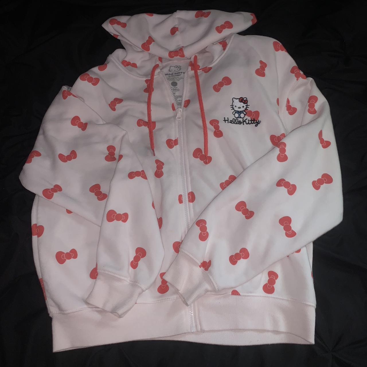 Hello Kitty pink and red zip up hoodie. Hello Kitty... - Depop