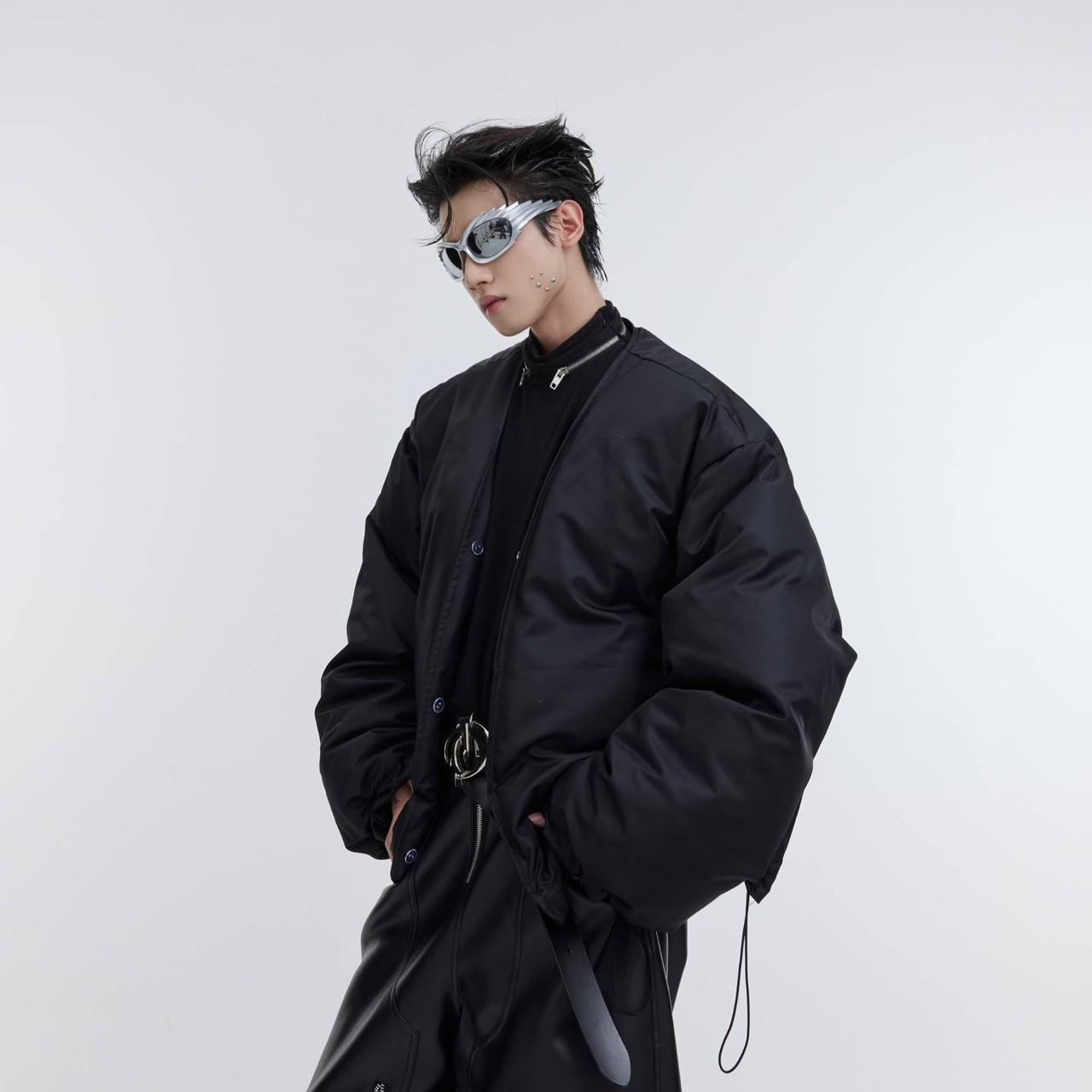 Design elements：Unique puffer jacket with a... - Depop