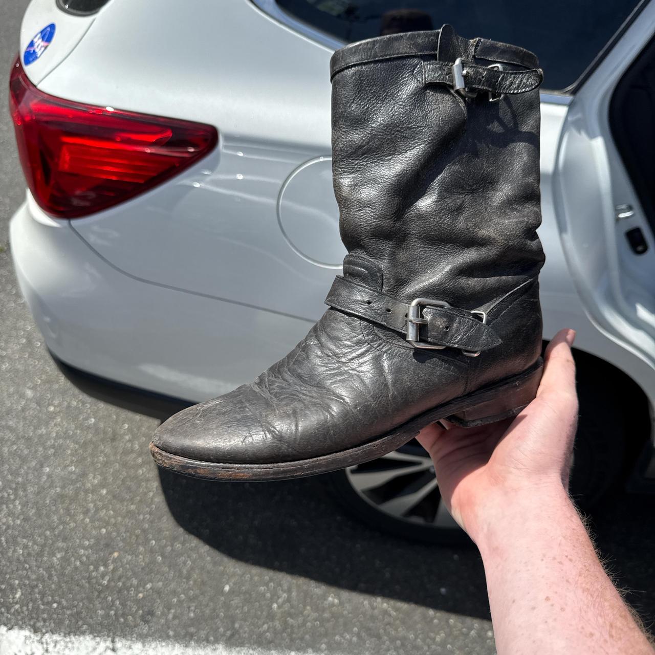 Vintage boots, tear in right shoe, worn pretty... | Depop