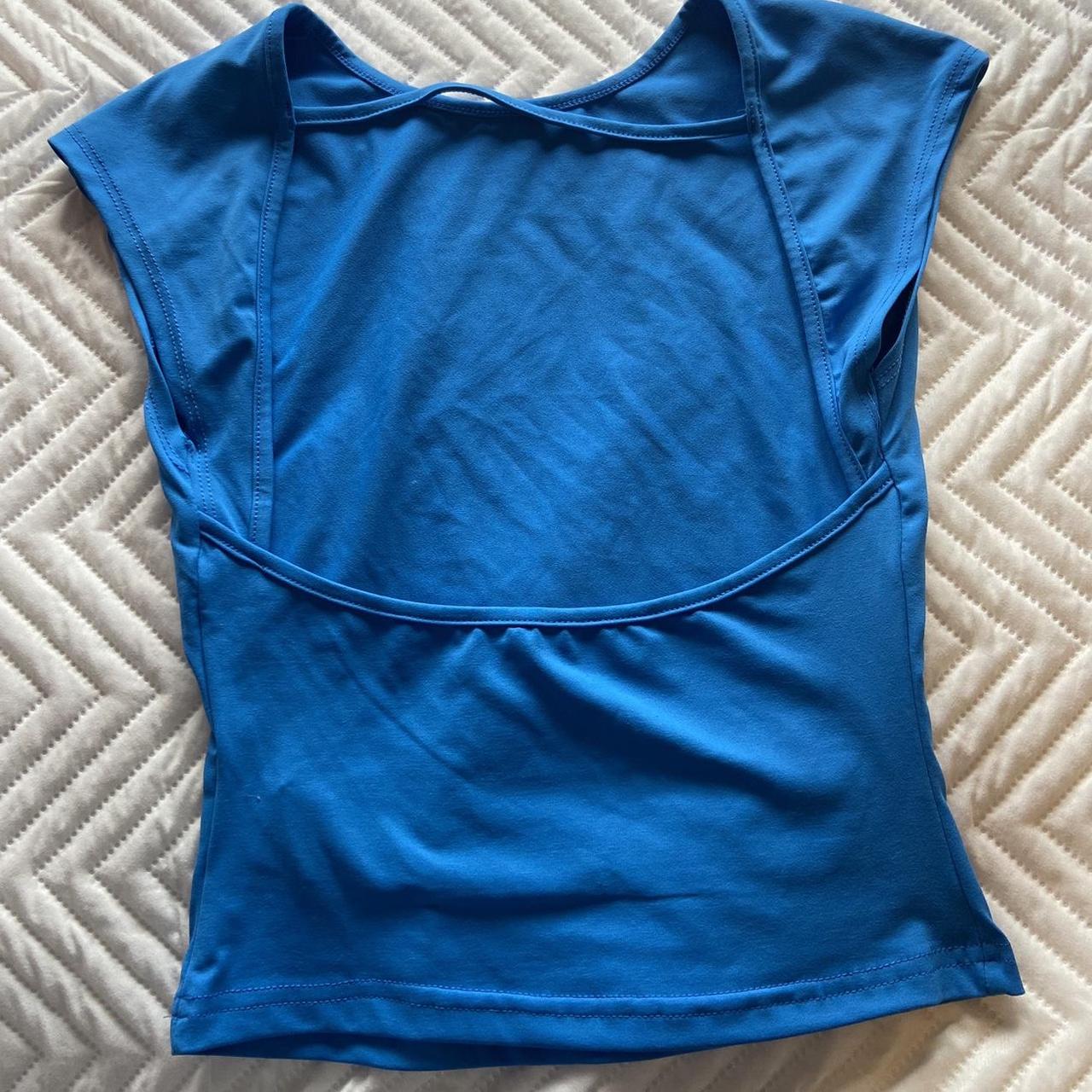 Blue backless top Never worn Size xs #top... - Depop