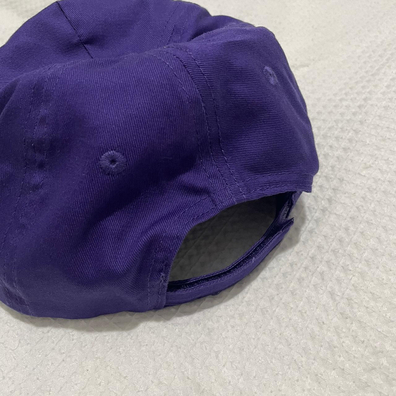 Purple embroidered cap, neon green fonts "Real... - Depop