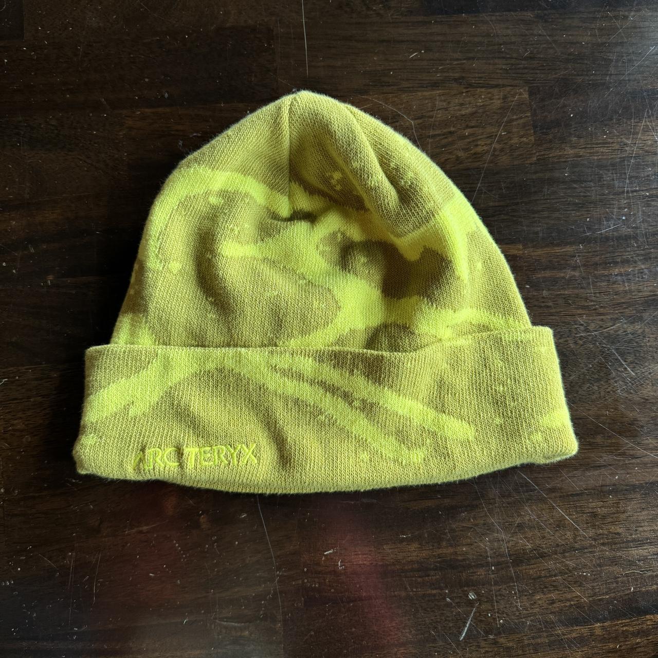 Arcteryx Beanie Bright yellow Worn one time - Depop