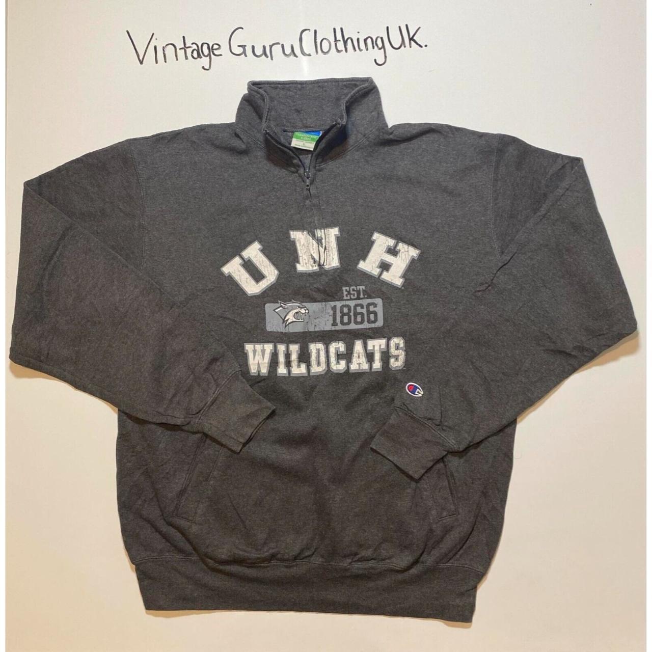 Vintage Champion UNH Wildcats 1/4 Zip Jumper. Mens... - Depop