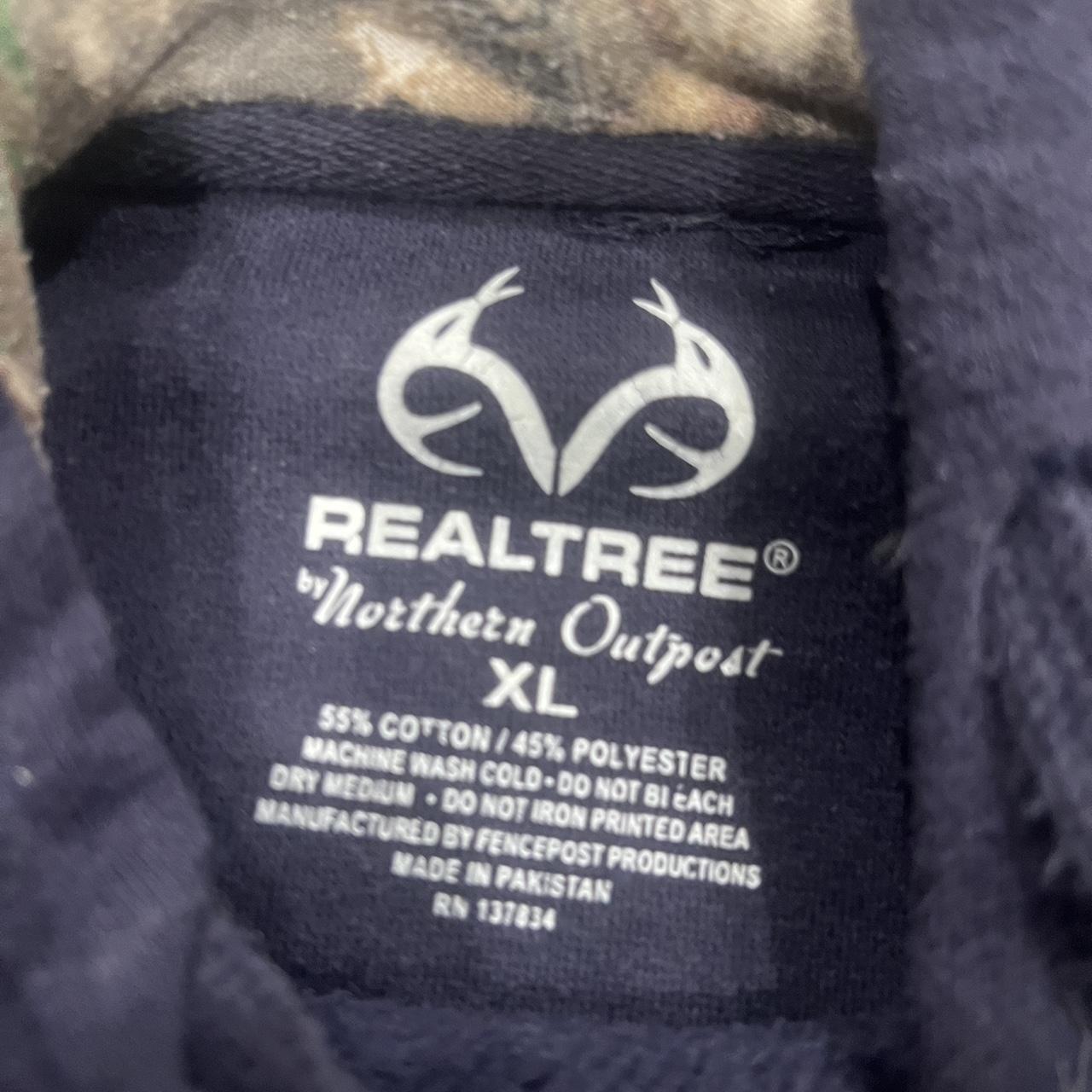 Mens XL camo and navy blue realtree hoodie - Depop