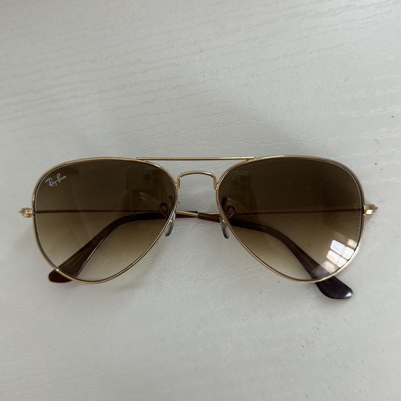 Ray ban aviator gold sunglasses. Gold frame.... - Depop