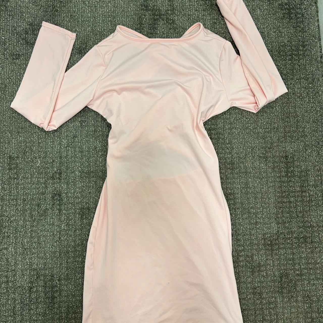 Pink Dress with Open Cross Back -size large... | Depop