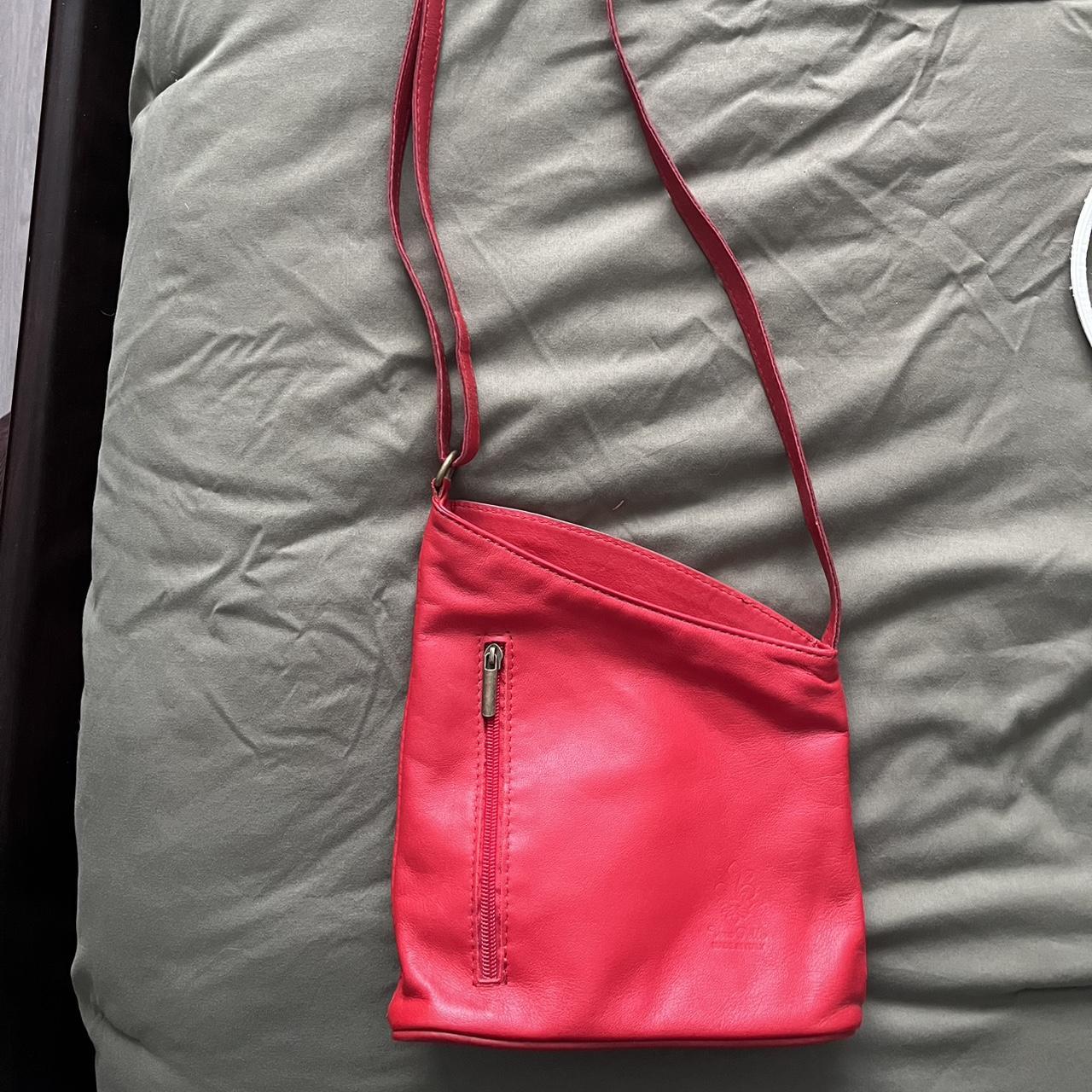 Vintage Vera Pelle Red Shoulder Bag #genuineleather... - Depop