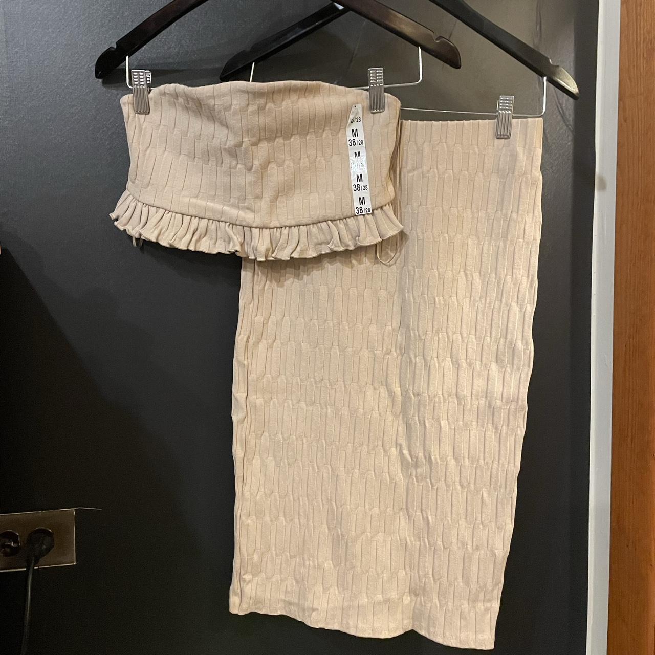 Two piece Zara tan set. - Depop