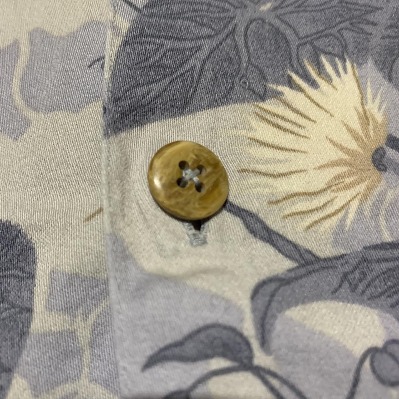 Tabasco Mens XL Hawaiian Button Up Cotton Gray Brown... - Depop