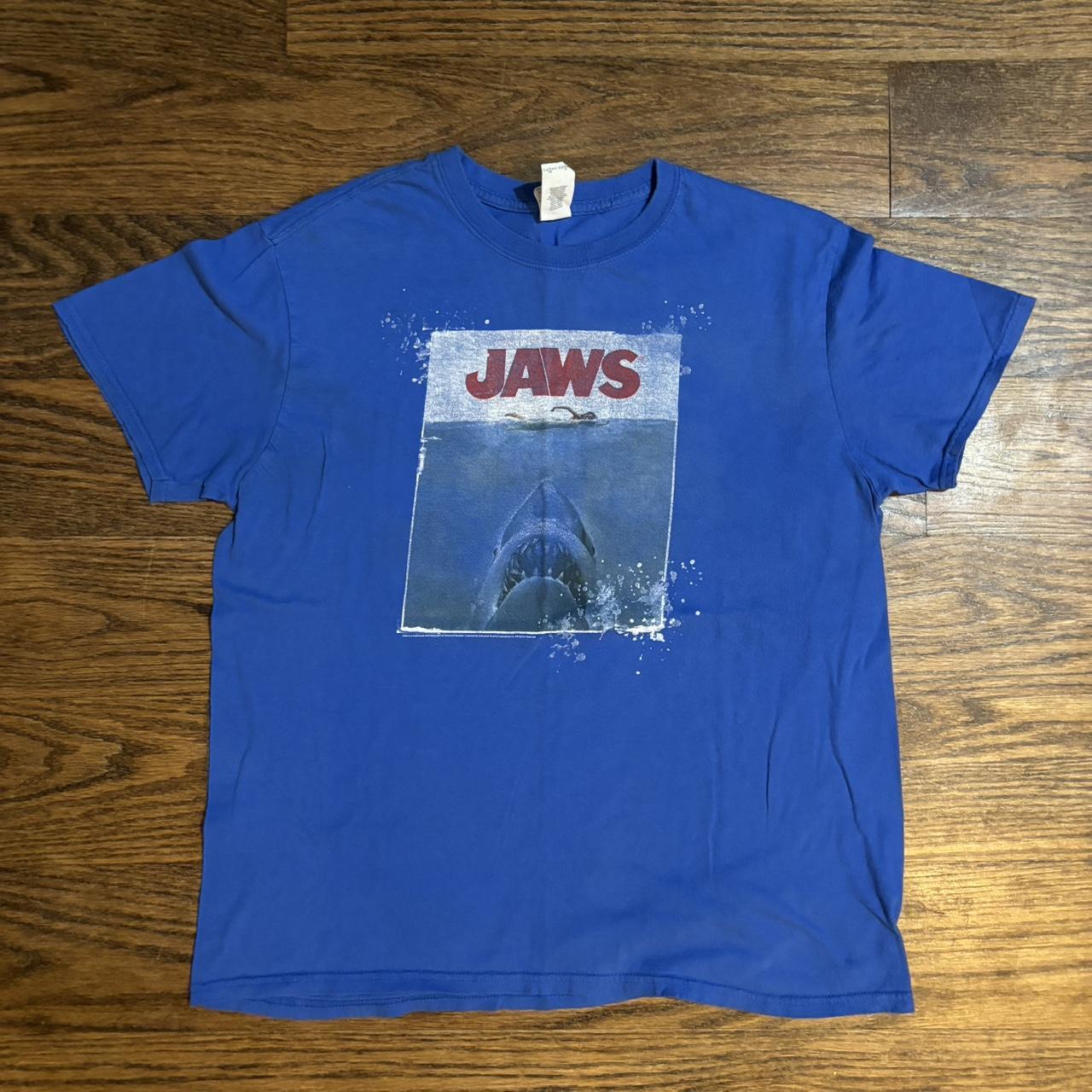 Jaws Blue t-shirt - Depop