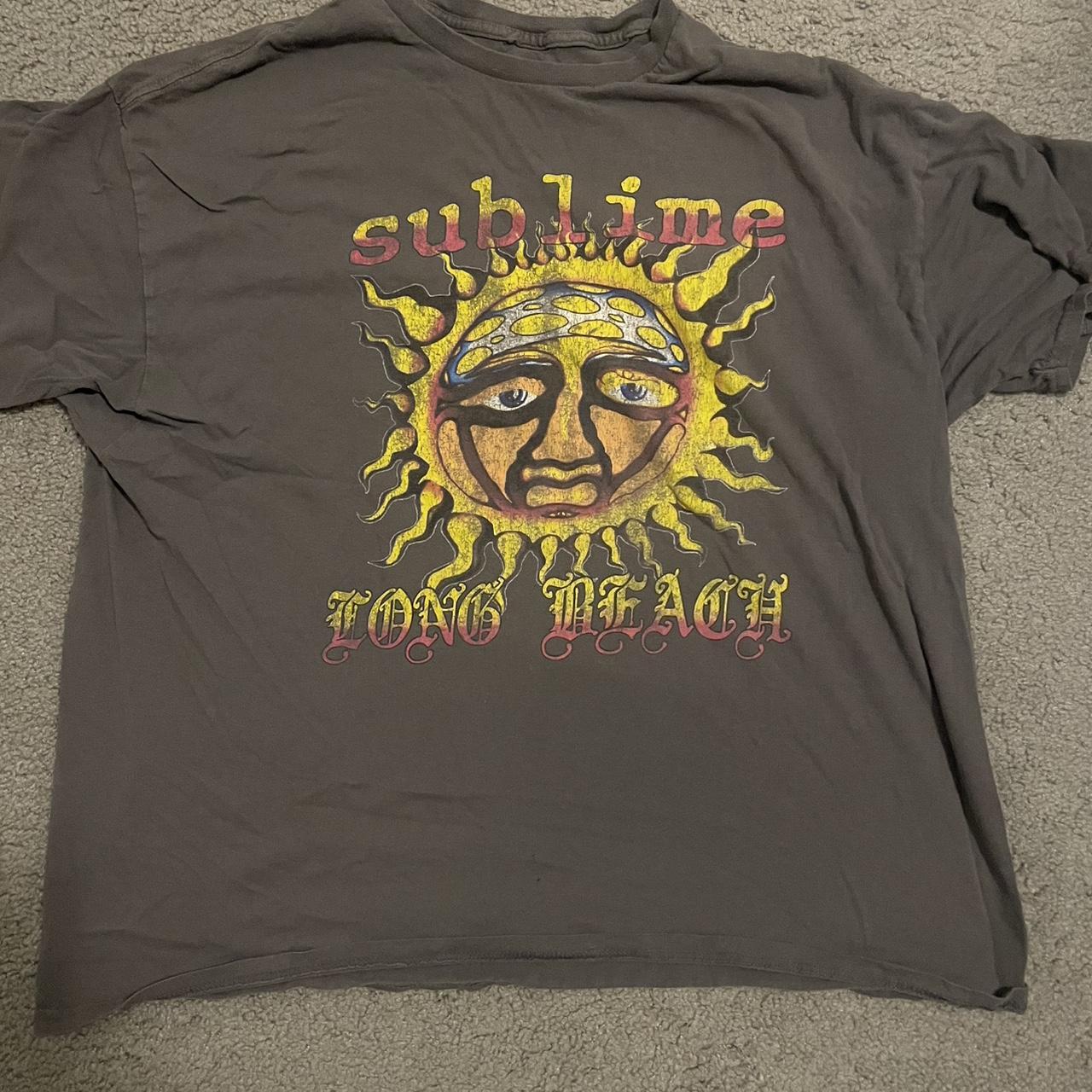 sublime grey long beach shirt well worn #sublime... | Depop