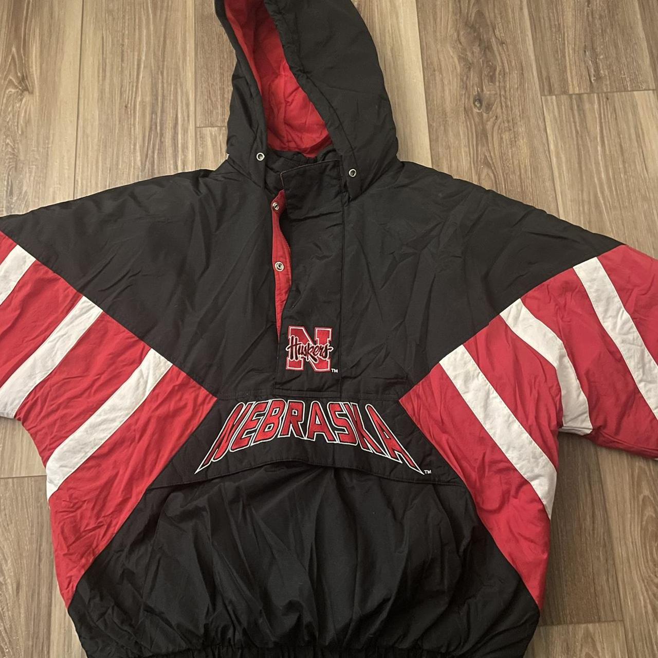vintage nebraska starter winter sports jacket... - Depop