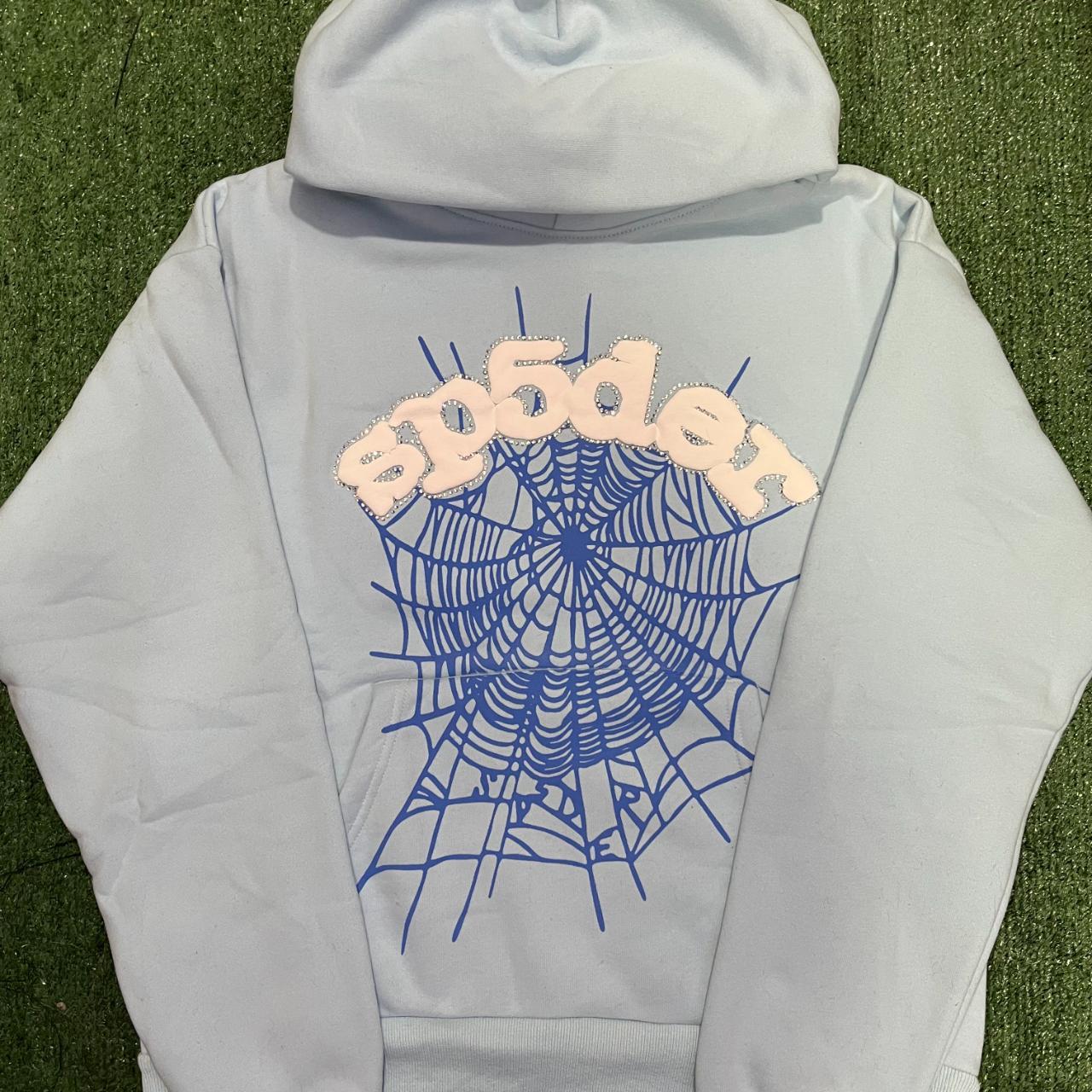 Blue Rhinestone Sp5der Brand New Never been worn... | Depop