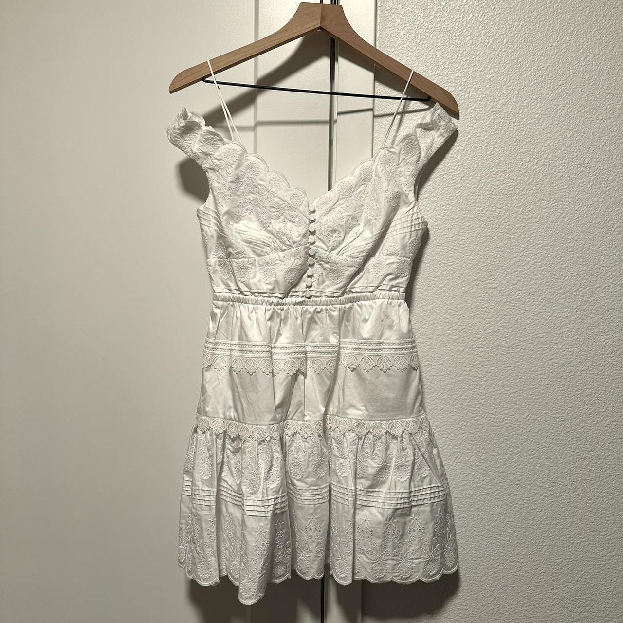 SELF-PORTRAIT Embroidered Off Shoulder Mini Dress... | Depop