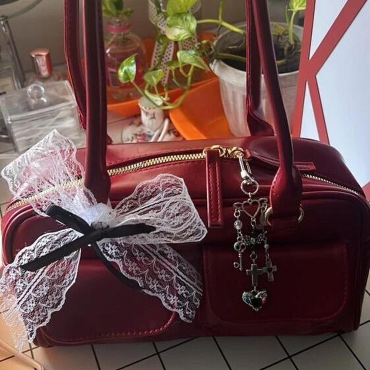 Cherry Red Shoulder Bag #burgundybag #cherryred... - Depop
