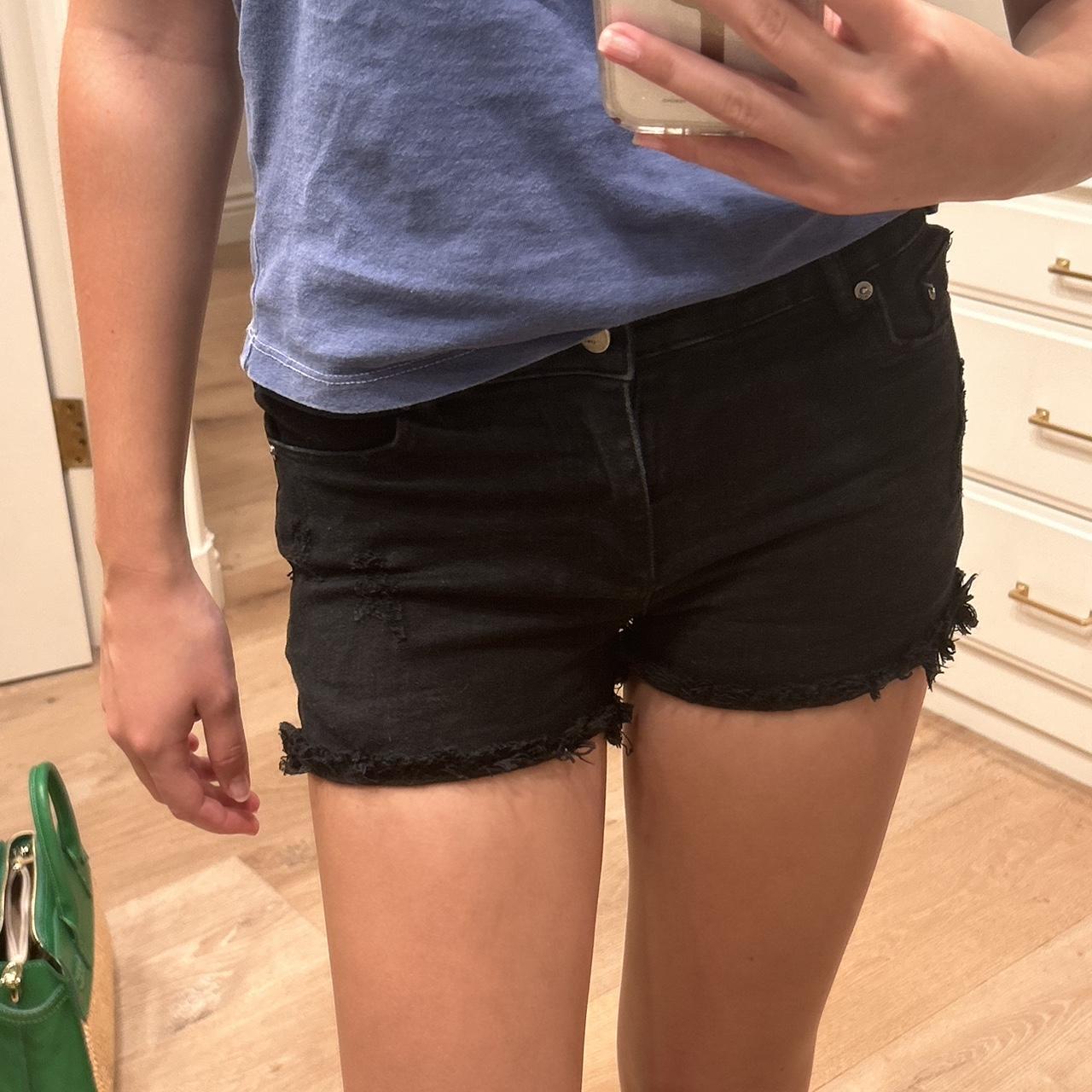 Tractr black jean shorts, too small on me 💗 Size... - Depop