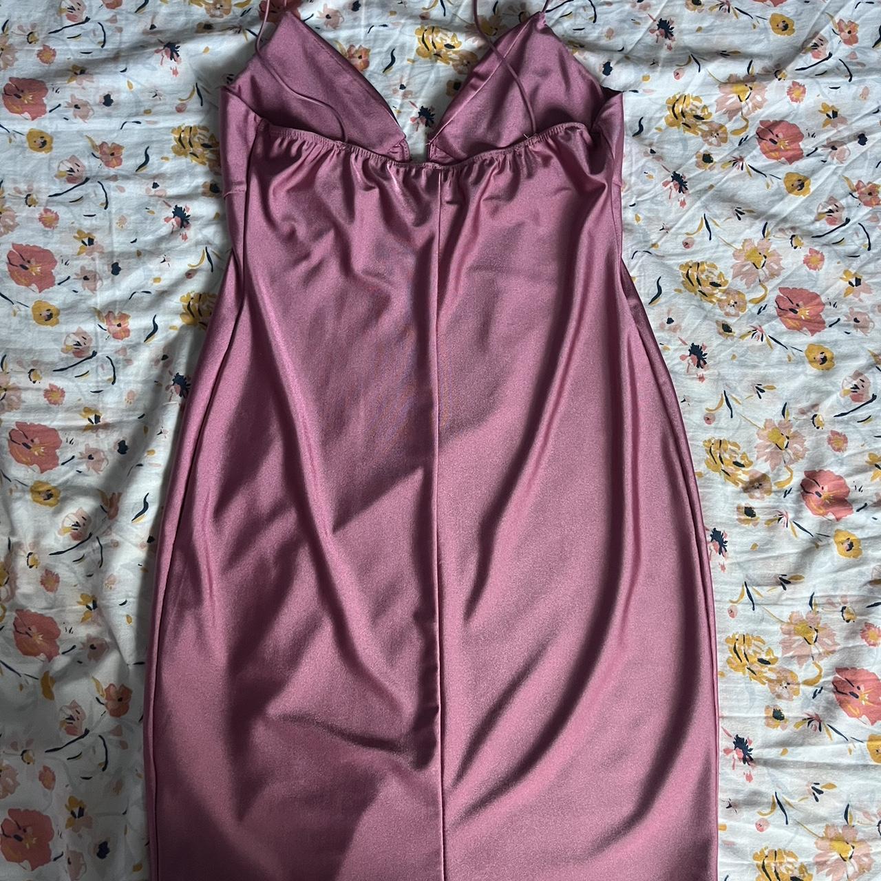 Azkara- Pink Slip Dress Size: Small/ medium - Depop