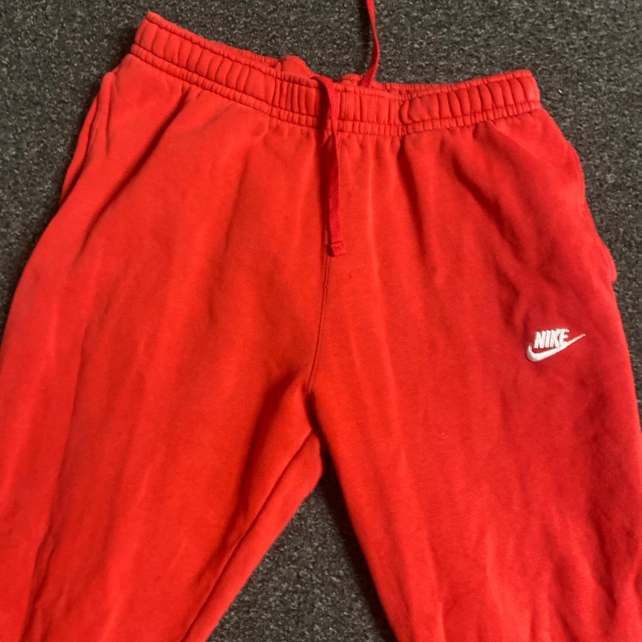 Red Nike Sweats, looks great with jordan 1s,... - Depop