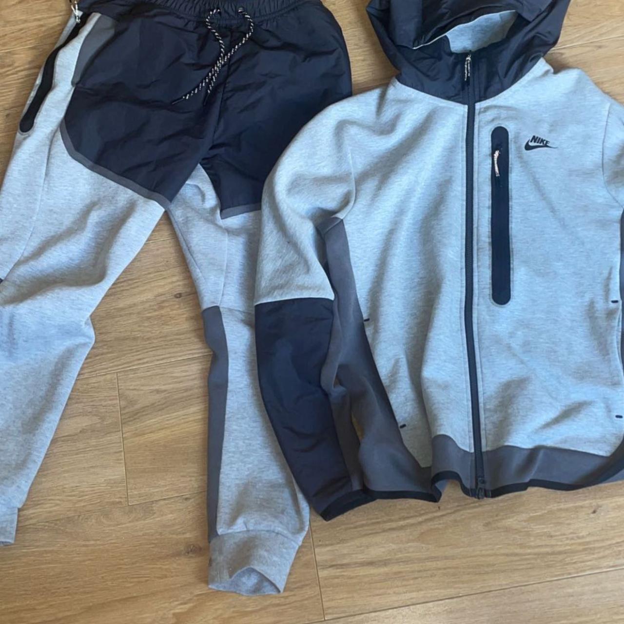 Grey and black Nike woven tech(old season.) For way... - Depop