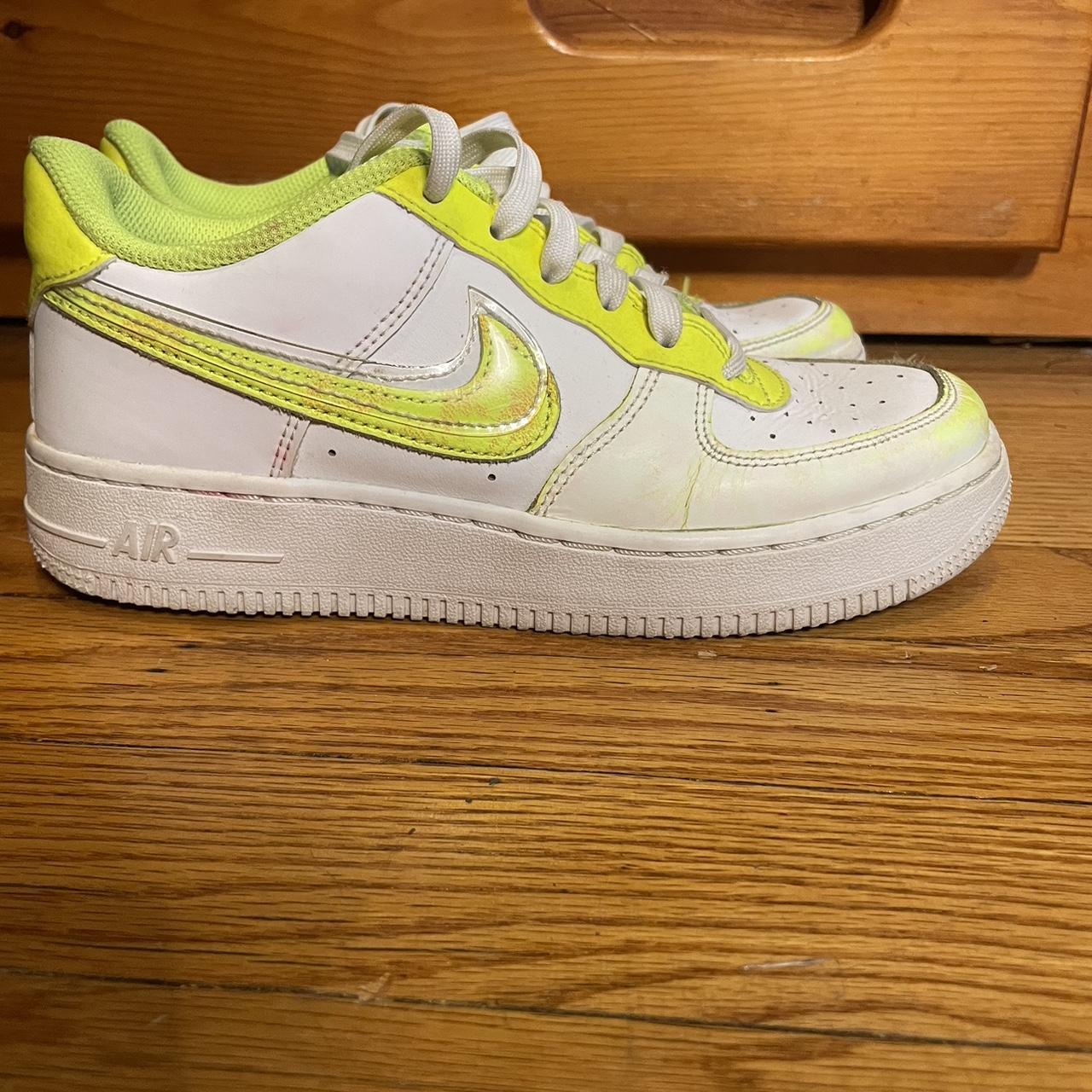 Air Force 1 neon Size 6 womens Good condition - Depop