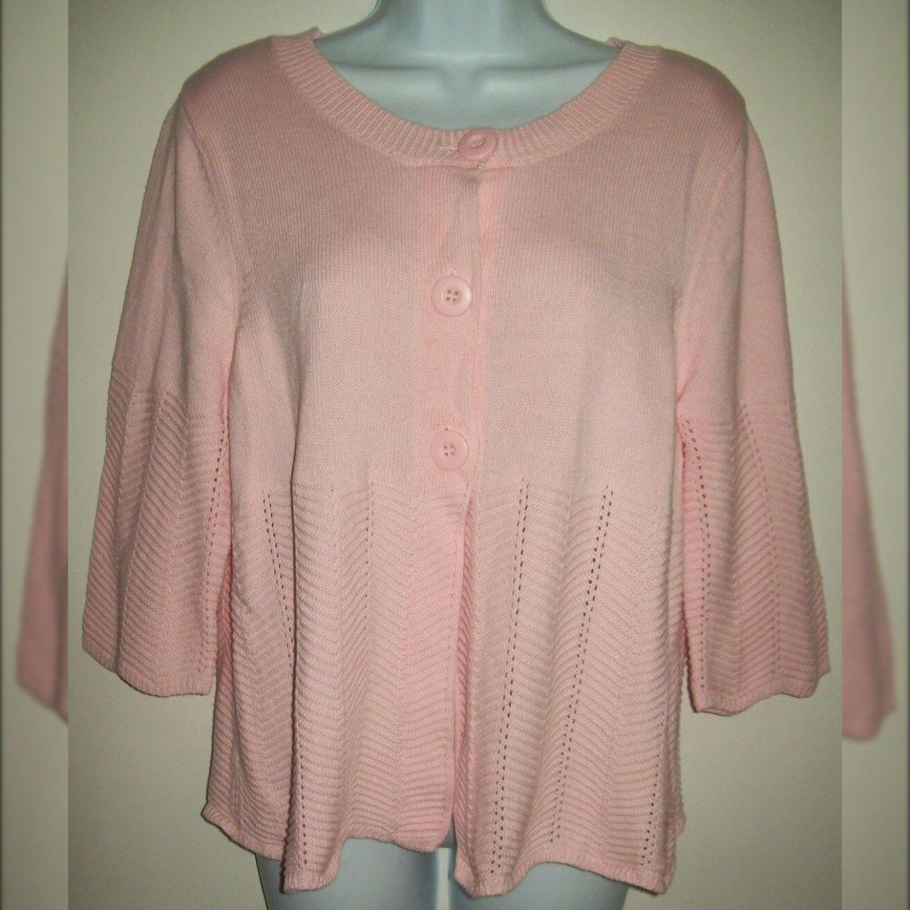 Cato size medium light pink cardigan 3/4 sleeve,... - Depop