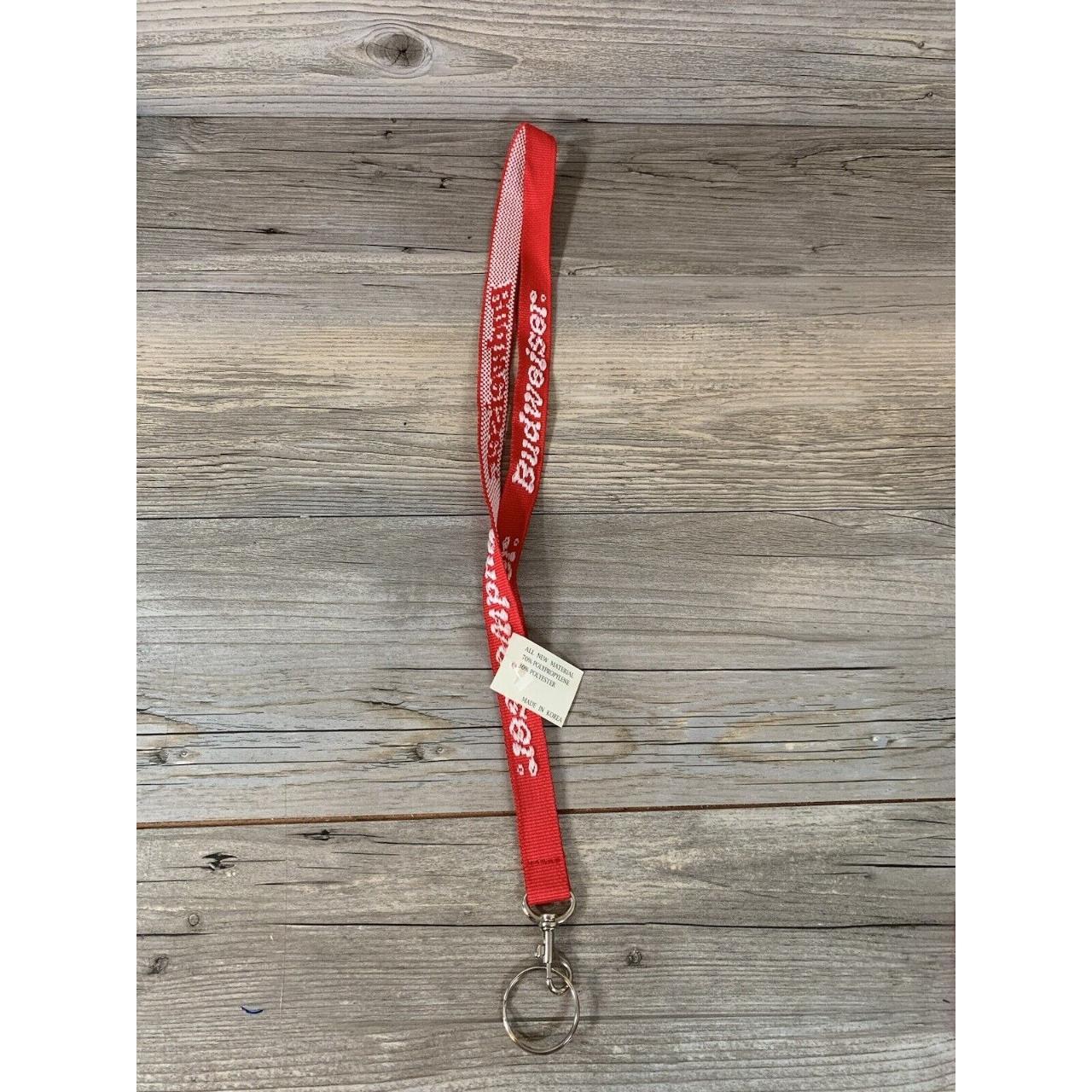 NWT BUDWEISER BEER LANYARD KEY RING FREE SHIPPING... - Depop