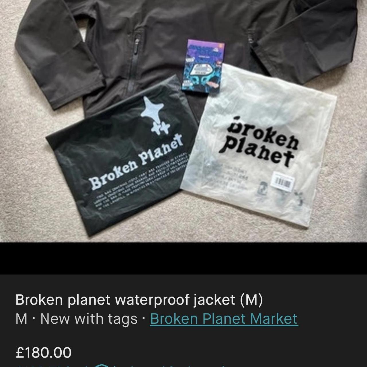 Broken planet waterproof jacket (M) - Depop