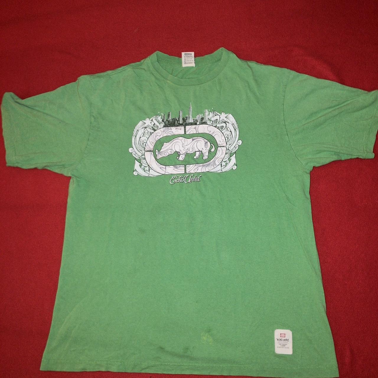 Ecko Unltd. green and white t-shirt #y2k #skater | Depop