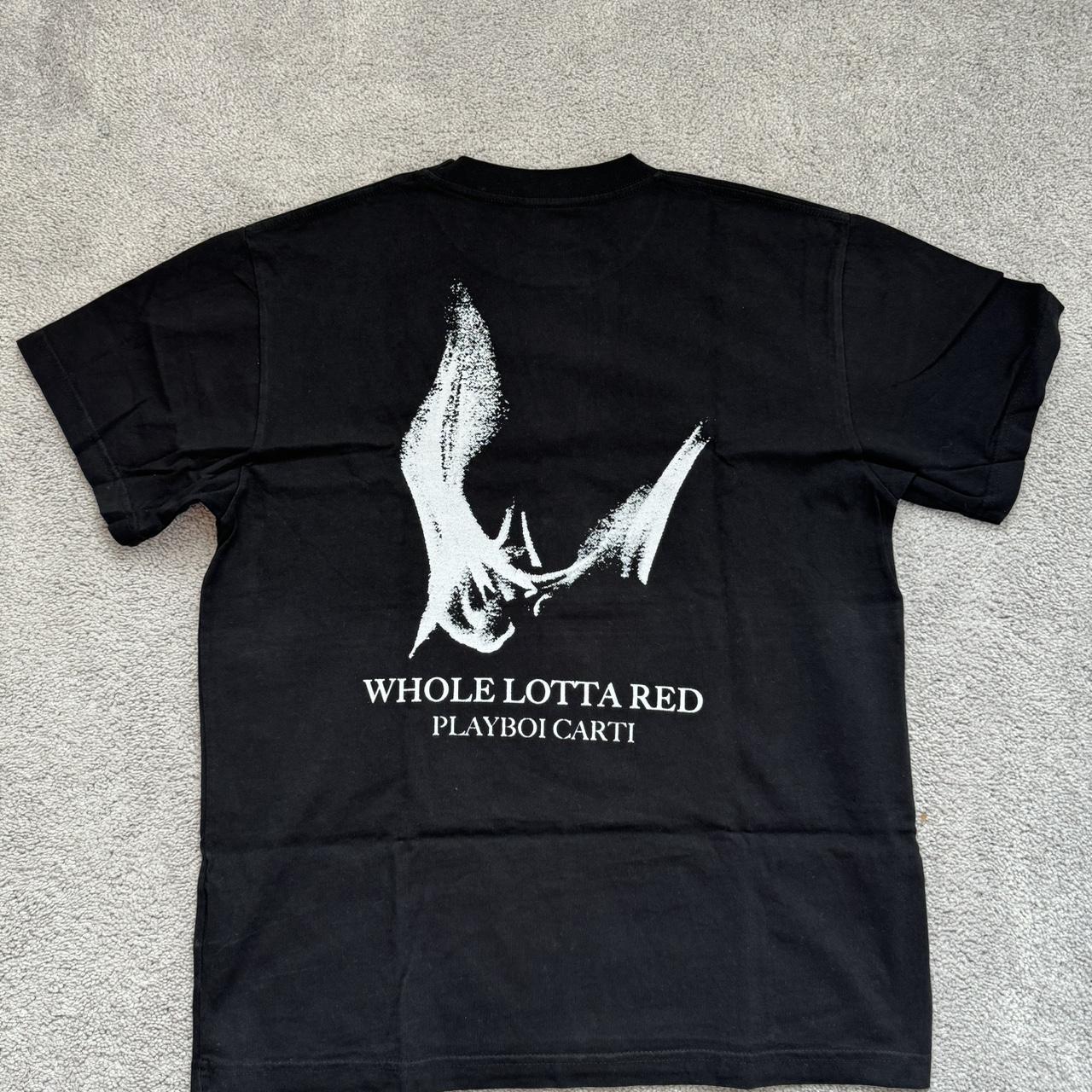 playboi carti whole lotta red middle finger tee -... - Depop