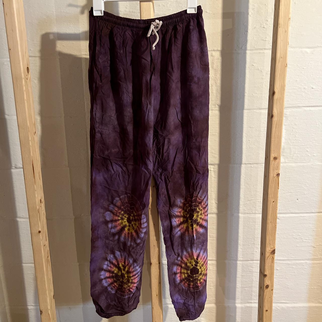 Tie Dye “hippy” Pants Elastic Ankles And Waistband Depop