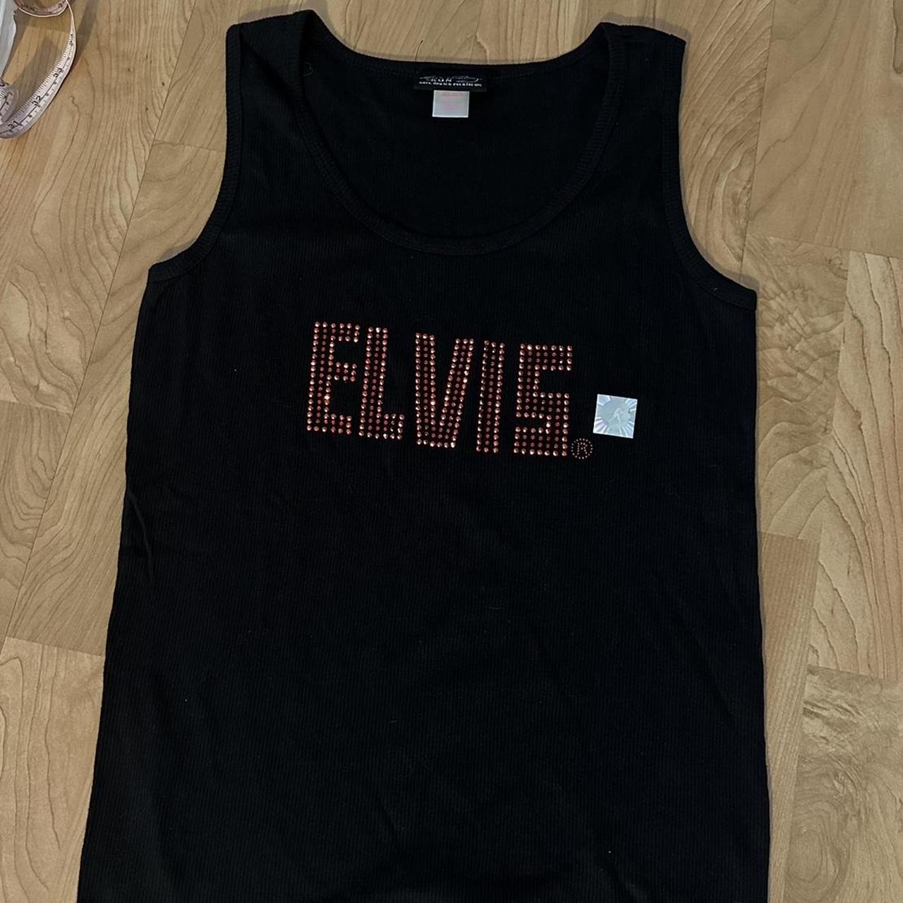 Vintage blinged Elvis tank top - stretchy material,... - Depop