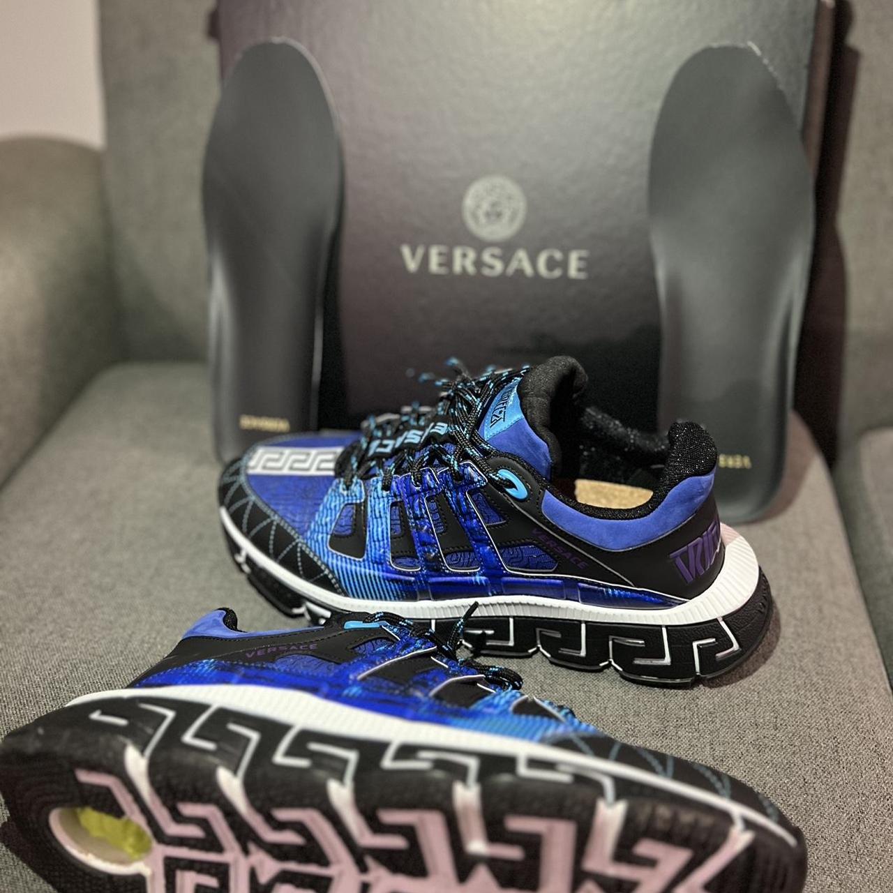100% Authentic Versace TRIGRECA SNEAKERS . Royal... - Depop