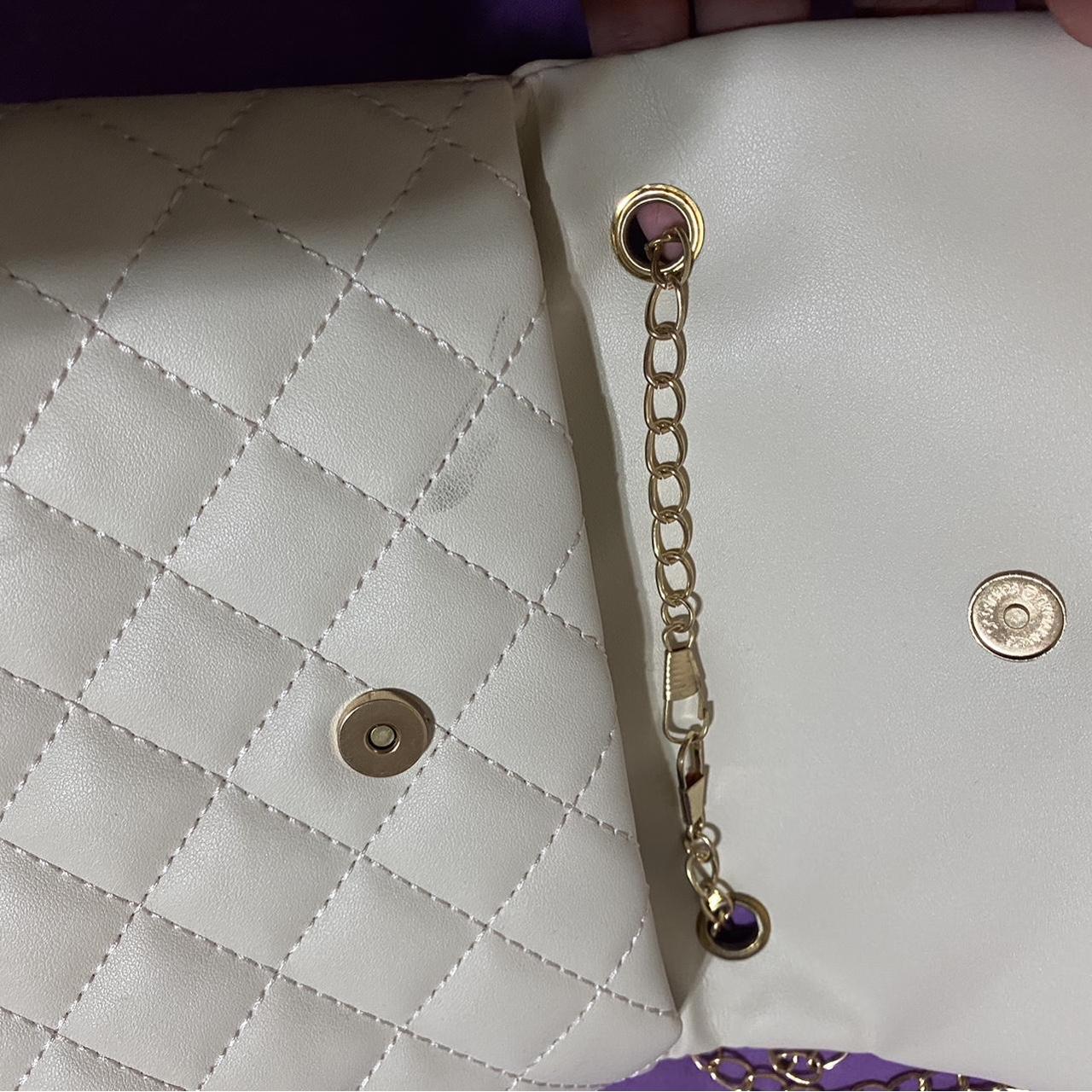 cute lil white bag chains come off if you dont want... - Depop