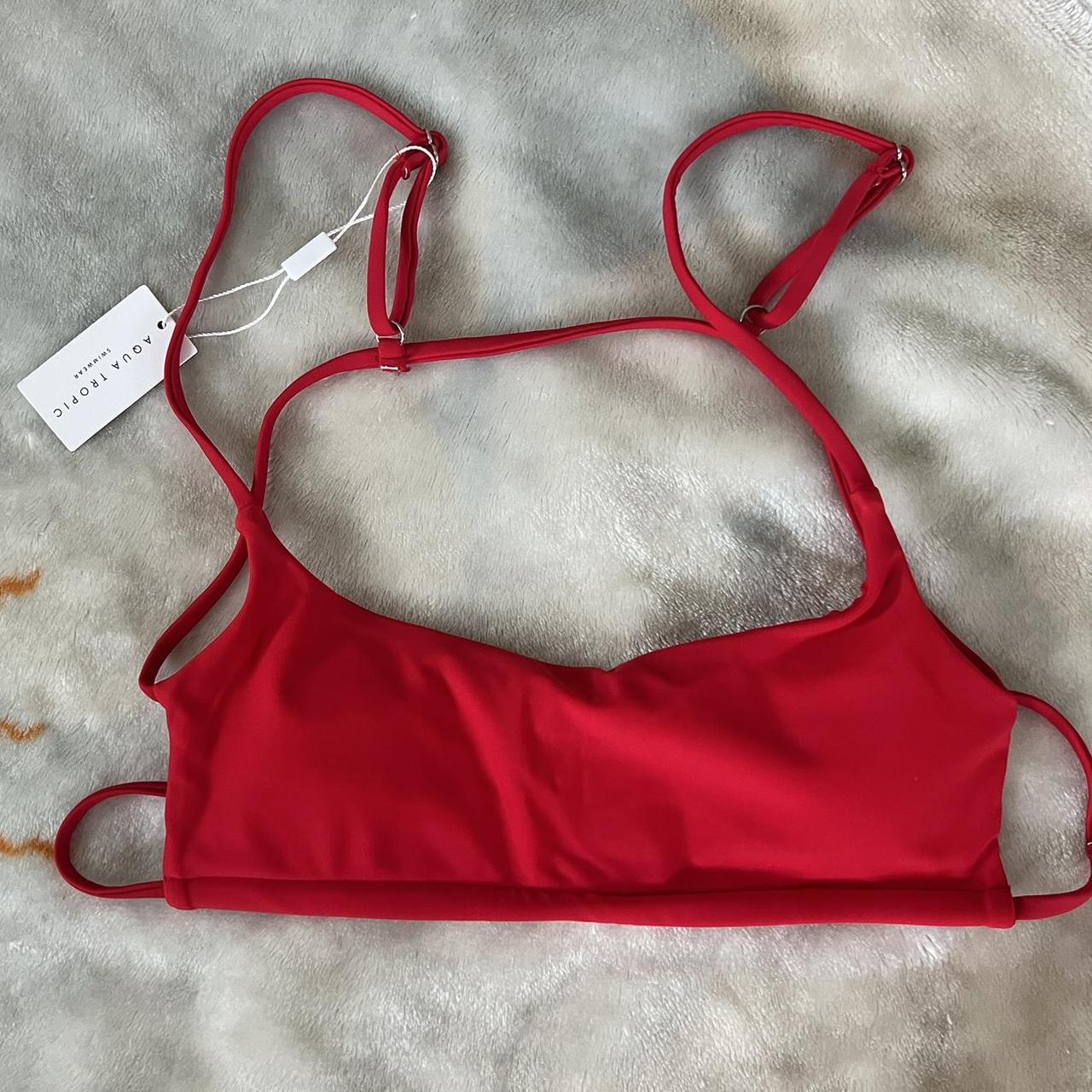 Aqua Tropic red bikini top New with tags/never... - Depop