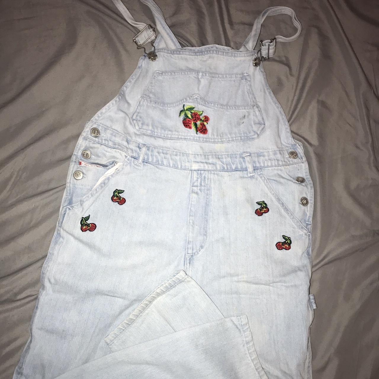 Vintage Jou Jou Ladies’ Strawberry Overalls. This is... - Depop