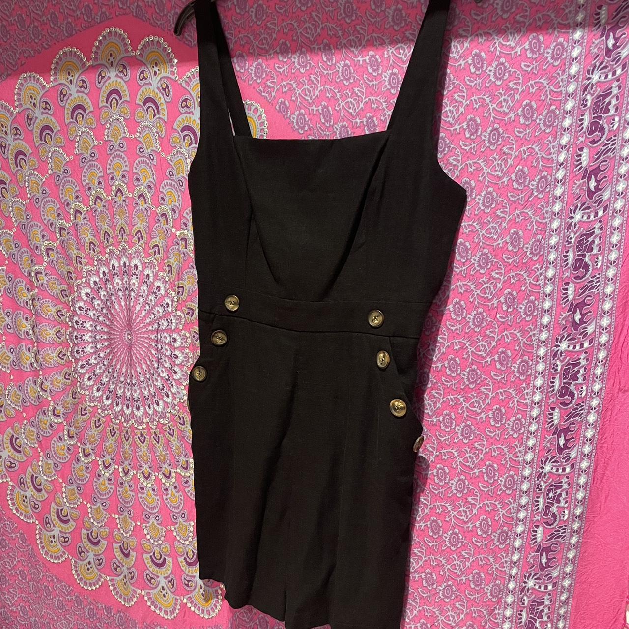 black dotti jumpsuit comfy linen bought for $30... | Depop
