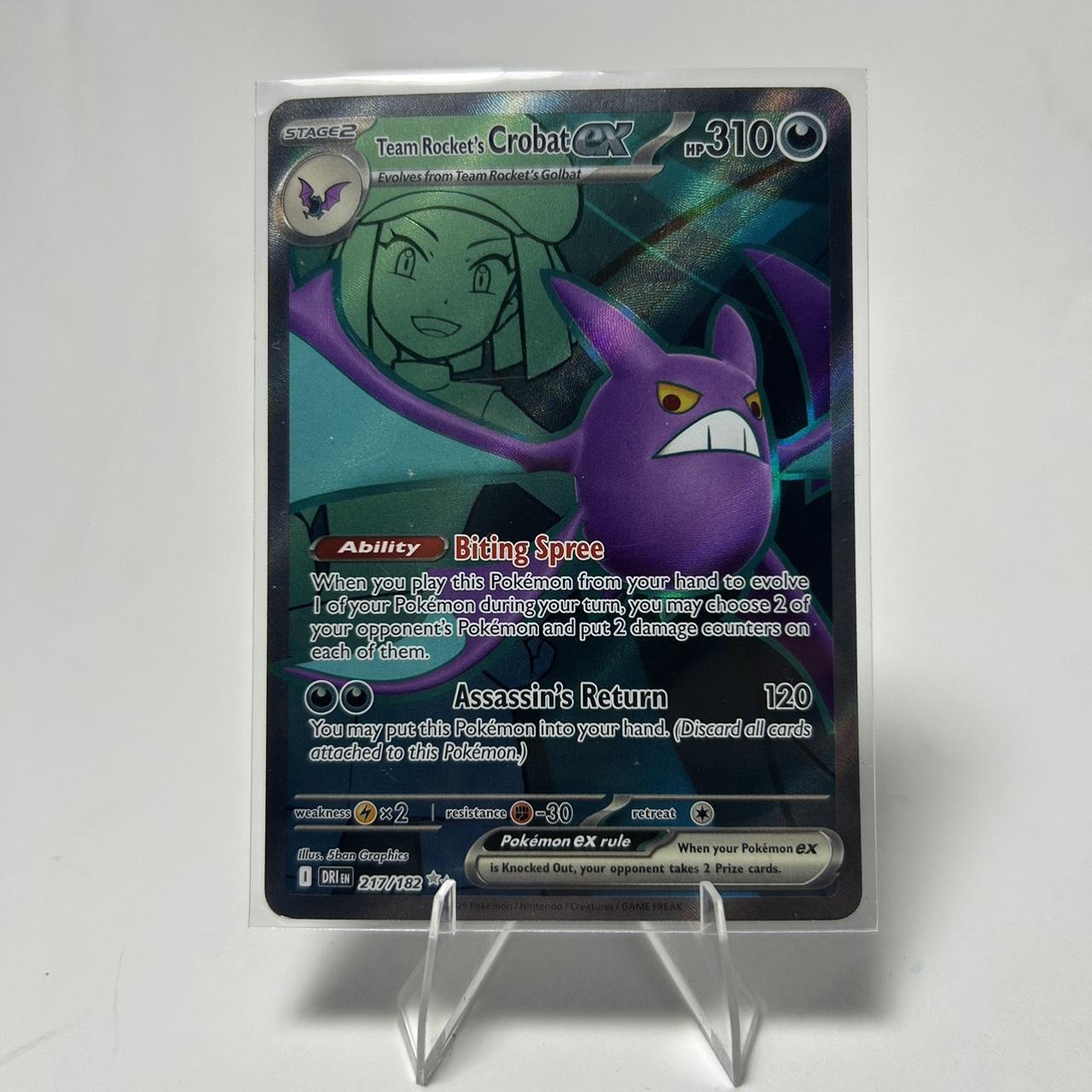 Pokemon TCG Destined Rivals Team Rockets Crobat EX... | Depop