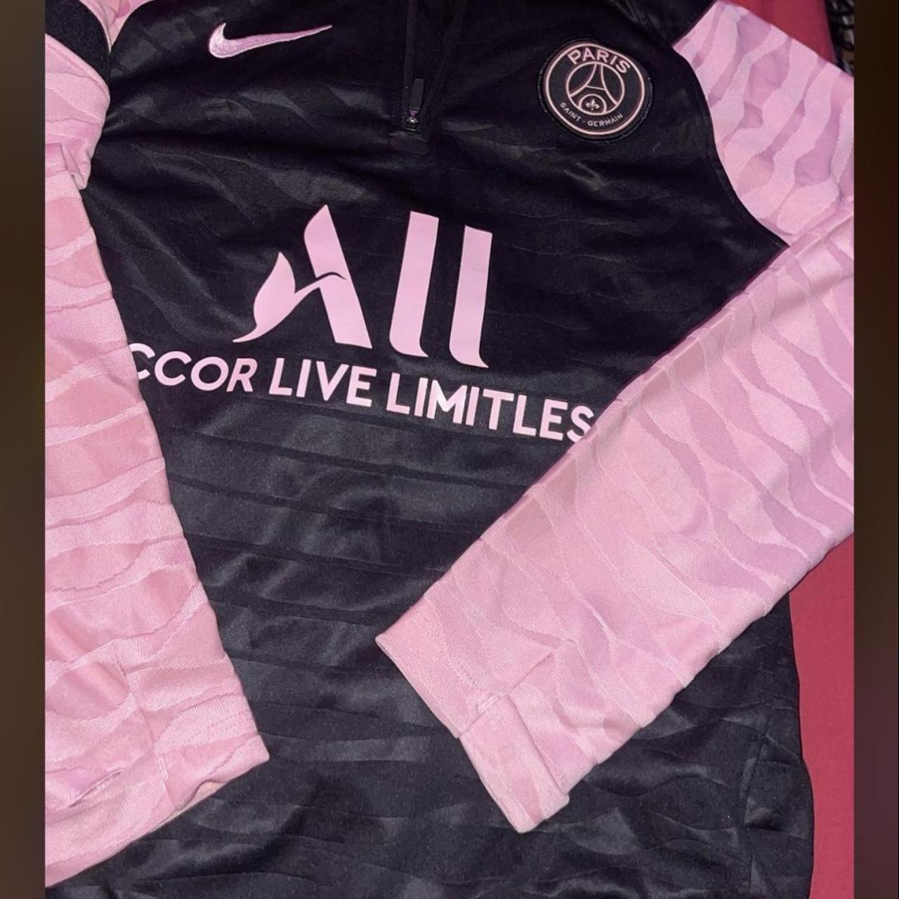 PSG pink and black tracksuit-size14(children) - Depop