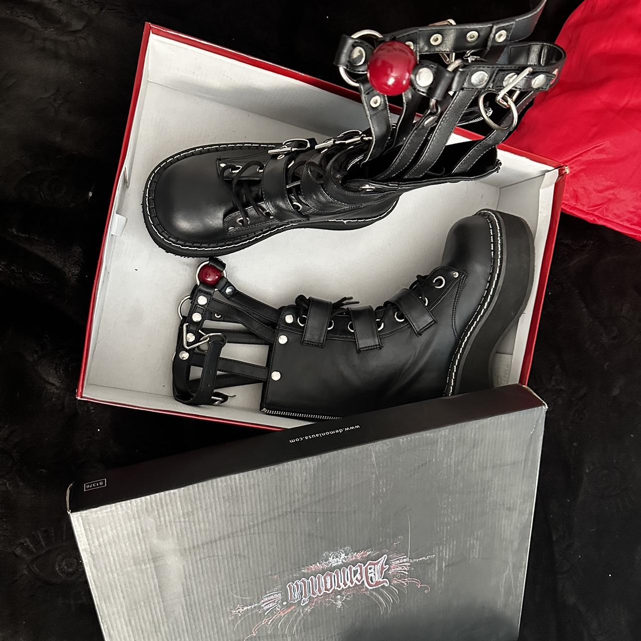 Demonia ball gag boot Worn 2 times Like new With box - Depop